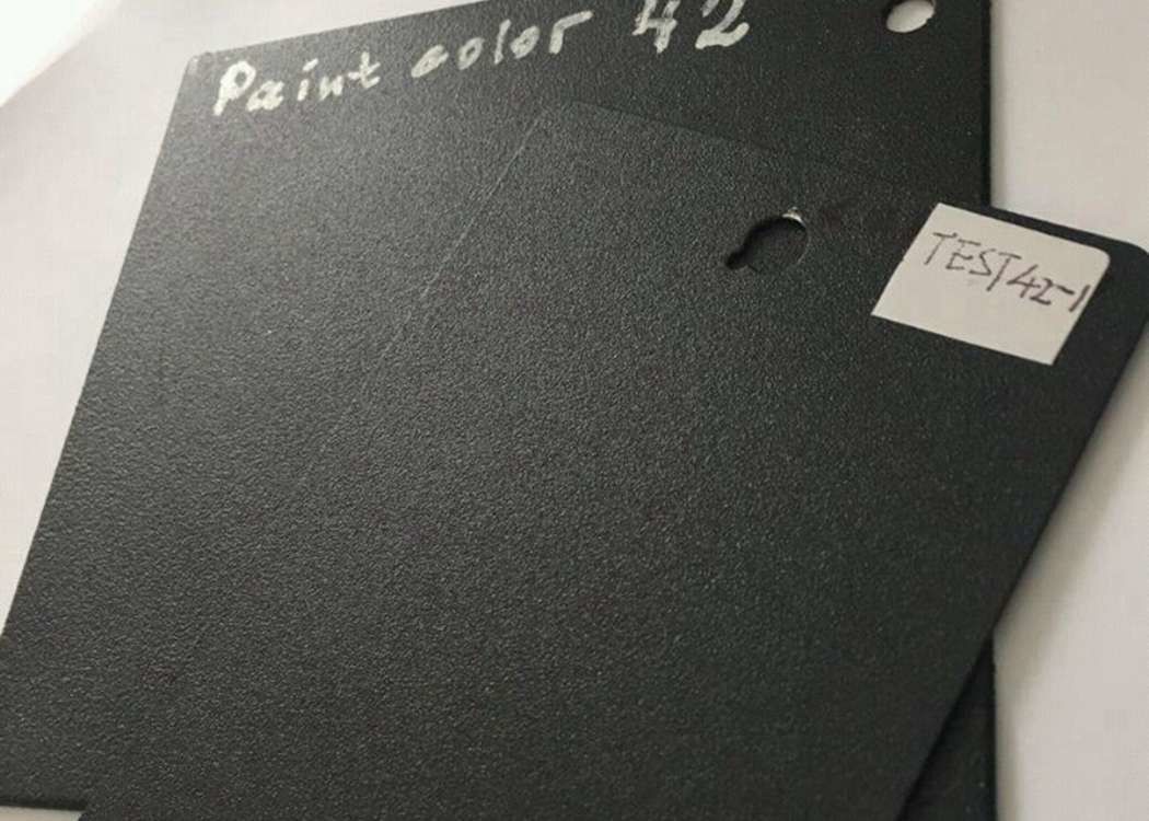 Black Color Sandy Powder Coating , Texture Electrostatic Spray Powder ...