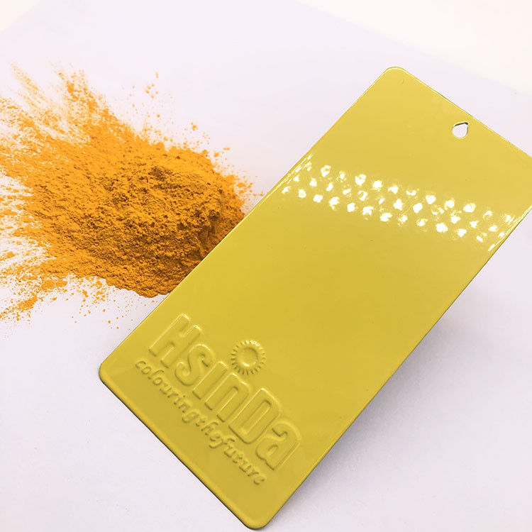 Yellow High Gloss Epoxy Polyester Powder Coating Paint Metal Surface