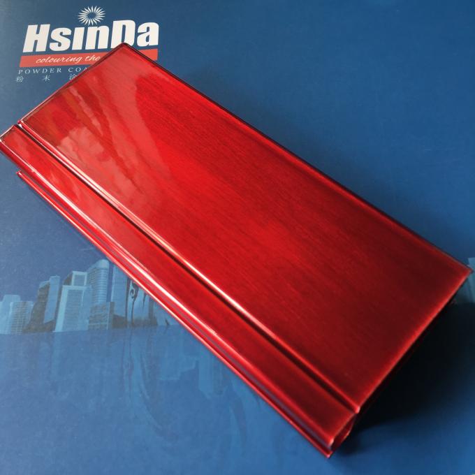 Eco Friendly Wrinkle Red Powder Coat , Matt Gloss Epoxy Polyester ...